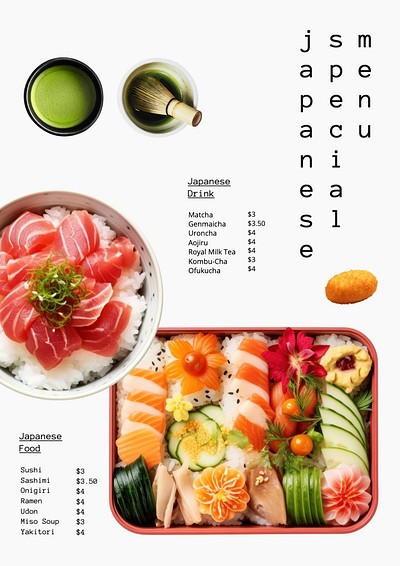 Japanese food menu template, editable | Premium Editable Template ...