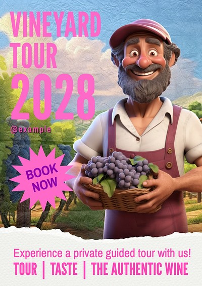 Vineyard tour poster template, editable | Premium Editable Template ...