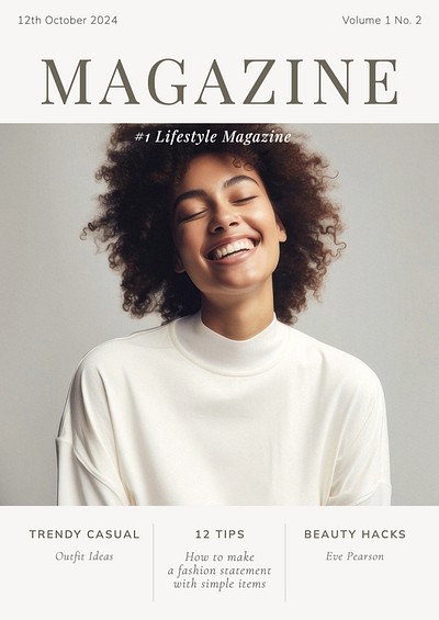 Magazine cover template, editable text | Premium Editable Template ...