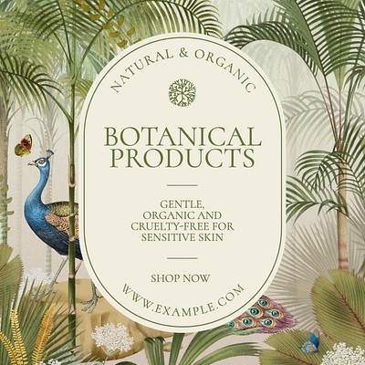 Botanical products Instagram post template, | Premium Editable Template ...