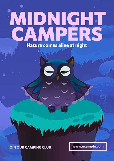 Camping poster template, editable text | Premium Editable Template ...