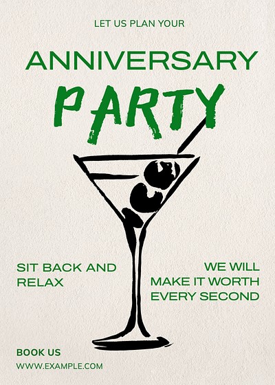 Anniversary party planner card template | Premium Editable Template ...