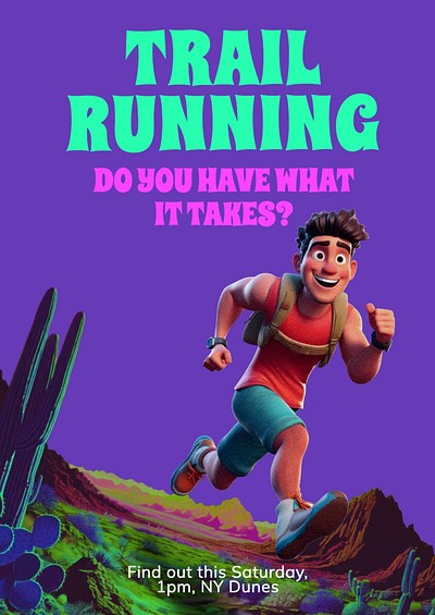 Trail running poster template | Premium Editable Template - rawpixel