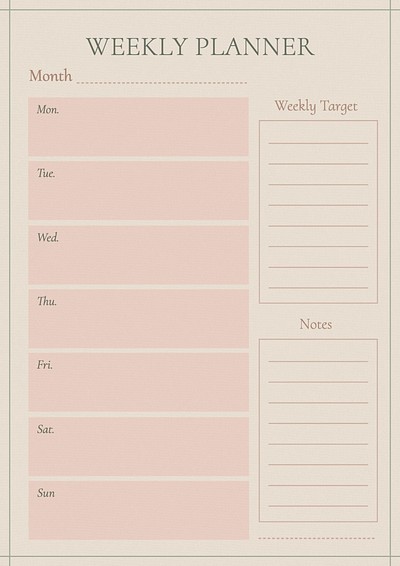 Weekly planner template, editable design | Premium Editable Template ...