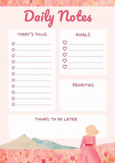 Daily notes planner template design | Premium Photo - rawpixel