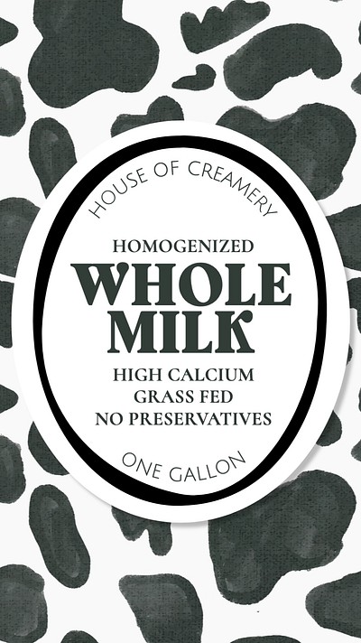 Whole milk label template, editable | Premium Editable Template - rawpixel