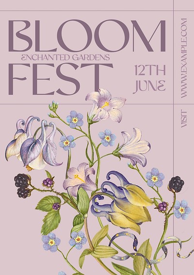 Bloom fest poster template | Premium Editable Template - rawpixel