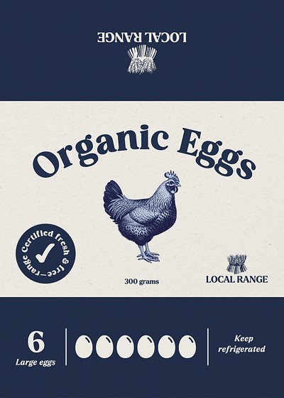 Organic eggs label template, editable | Premium Editable Template ...