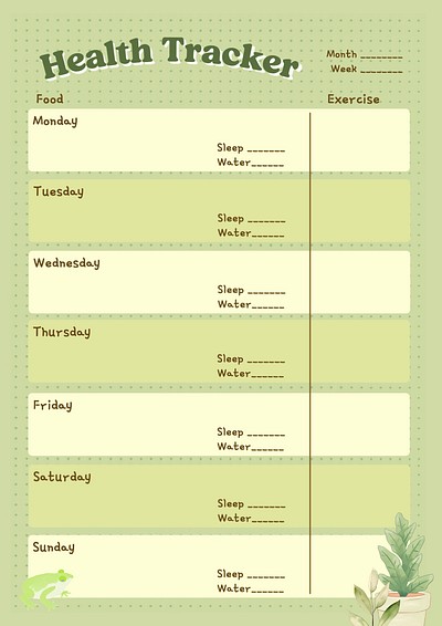 Health tracker planner templates | Premium Editable Template - rawpixel