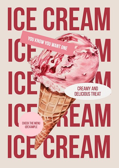 Ice cream poster template | Premium Editable Template - rawpixel