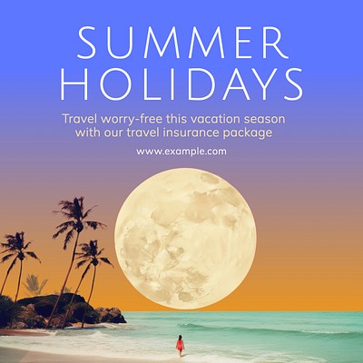 Travel insurance Facebook post template | Premium Editable Template ...