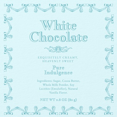 White chocolate label template, editable | Premium Editable Template ...