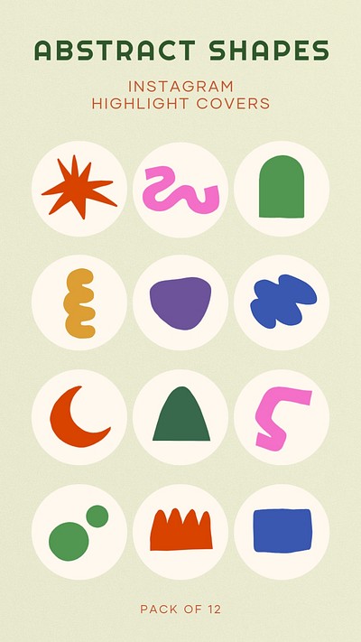 Abstract shape Instagram story highlight | Free Editable Template ...