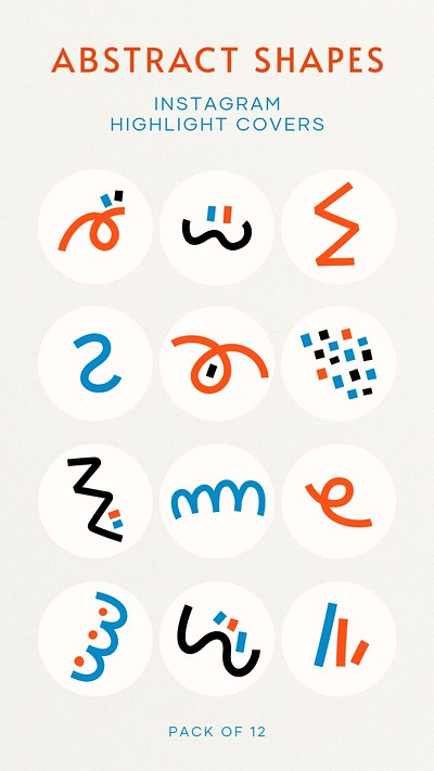 Squiggle Instagram story highlight cover | Free Editable Template - rawpixel