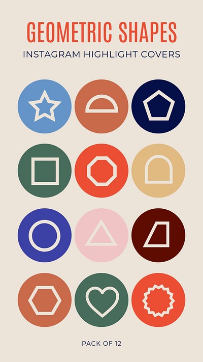 Geometric shape Instagram story highlight | Free Editable Template ...