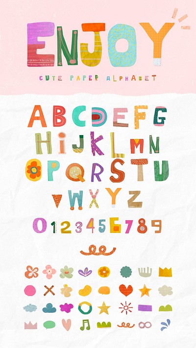Cute paper cut alphabet Pinterest | Premium Editable Design - rawpixel