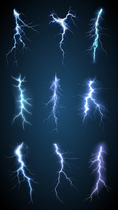 Lightning effect element set remix | Premium Editable Design - rawpixel