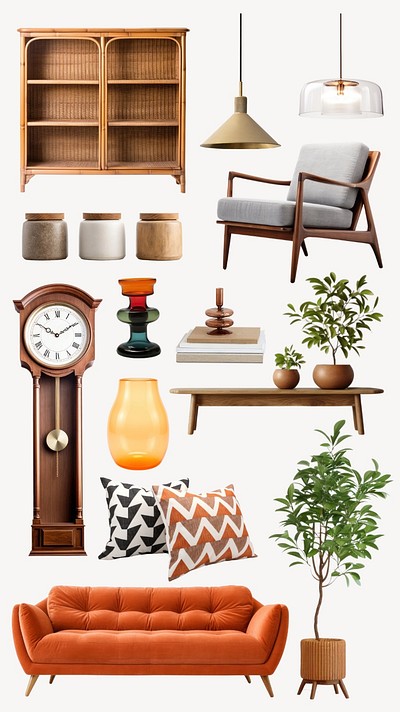 Editable home decoration elements set | Premium Editable Design - rawpixel