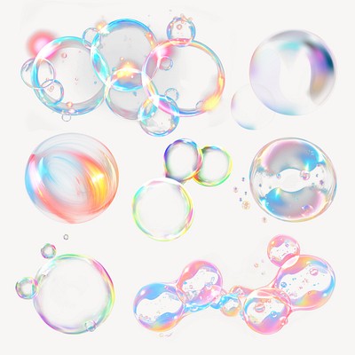 Editable bubble effect set | Premium Editable Design - rawpixel