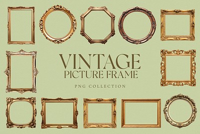 Vintage picture frame element set, | Premium Editable Design - rawpixel