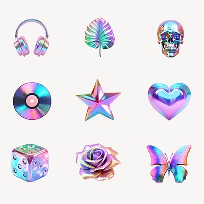 3D iridescent icon design element | Free Photo - rawpixel