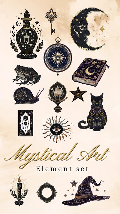 Editable mystical art illustration design | Premium Editable Design ...