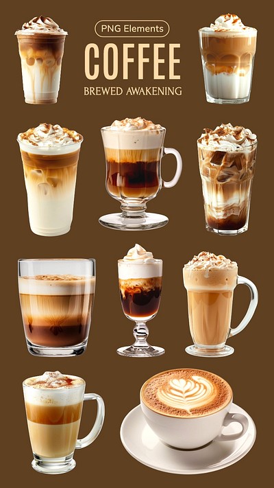 Editable coffee design element set | Free Editable Design - rawpixel