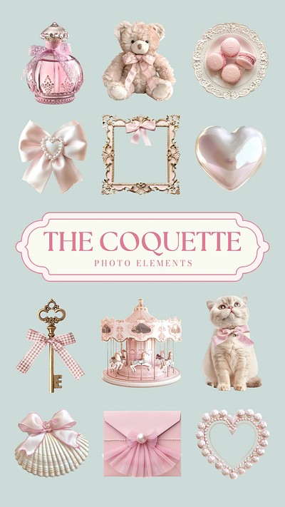 Editable pink coquette design element | Premium Editable Design - rawpixel