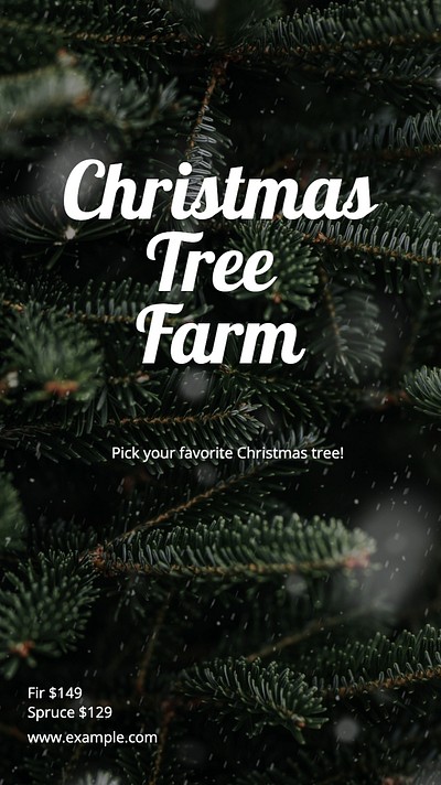 Christmas tree farm, editable Instagram | Free Editable Template - rawpixel
