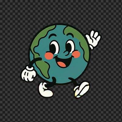 Smiling cartoon Earth character animation | Free Transparent Video ...