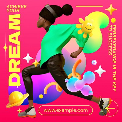 Achieve your dream Instagram post | Free Photo - rawpixel