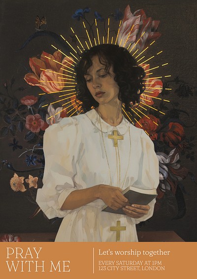 Praying poster template | Free Photo - rawpixel