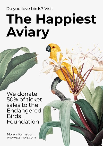 Aviary poster template | Free Photo - rawpixel