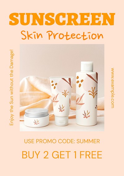 Sunscreen advertisement poster template and | Free Photo - rawpixel