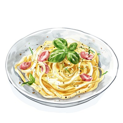 Delicious pasta dish illustration | Free Photo Illustration - rawpixel