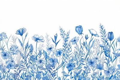 Blue floral botanical illustration | Free Photo Illustration - rawpixel