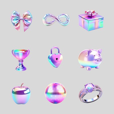 3D iridescent icon design element | Free Photo - rawpixel
