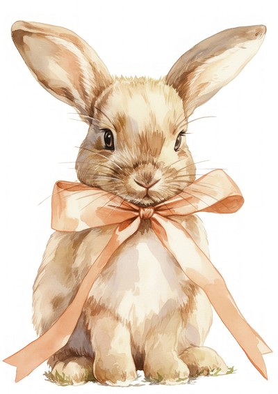 PNG Adorable bunny pink ribbon | Free PNG - rawpixel