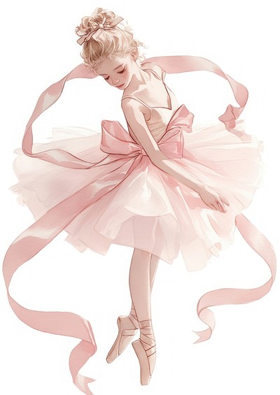 PNG Elegant ballerina pink ribbon | Free PNG - rawpixel
