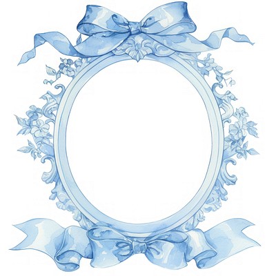 Elegant blue floral frame illustration | Free Photo Illustration - rawpixel