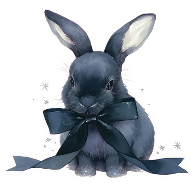 PNG Cute bunny black bow | Free PNG - rawpixel
