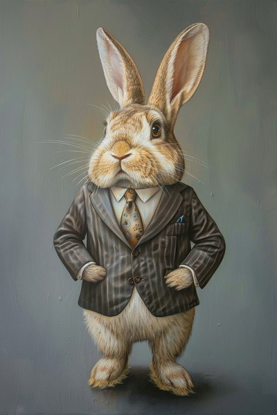Dapper rabbit in formal attire | Free Photo Illustration - rawpixel