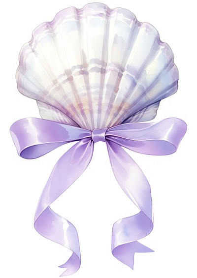 Purple coquette sea shell invertebrate | Free Photo Illustration - rawpixel