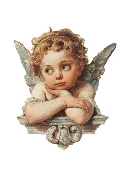 Cherubic angel with thoughtful expression | Premium Photo Illustration ...