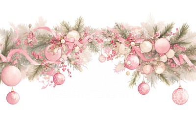 Christmas pink ornament border christmas | Premium Photo Illustration ...