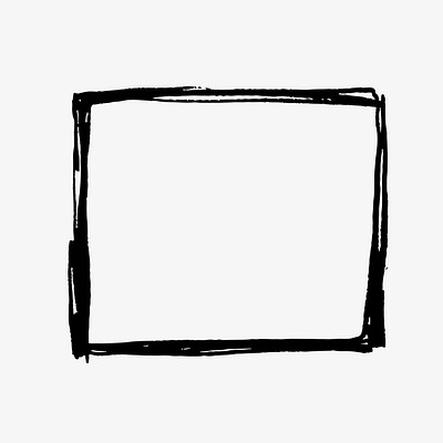 Hand-drawn frame png black square | Free PNG - rawpixel
