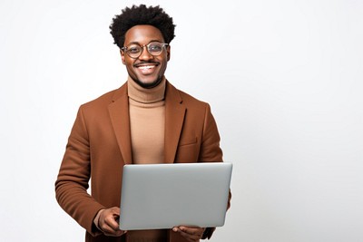 PNG Man using holding laptop | Premium PNG - rawpixel