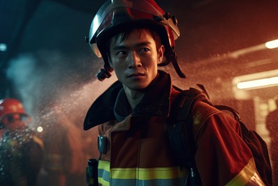 Chinese firefighter helmet adult architecture. | Free Photo - rawpixel