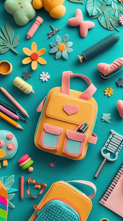 Wallpaper felt school art confectionery | Free Photo - rawpixel
