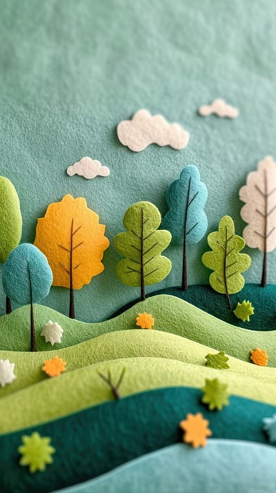 Wallpaper felt forest hill textile | Premium Photo - rawpixel